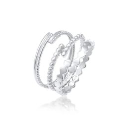 Elli Ring 925 Sterling Silber Geo, Ring Set in Silber | Gr.: onesize