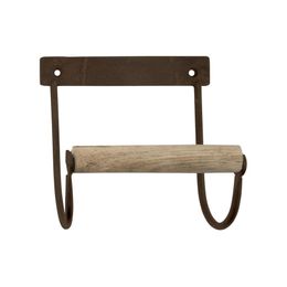 IB Laursen Toilettenpapierhalter aus Metall mit Holzrolle in braun | Gr.: onesize