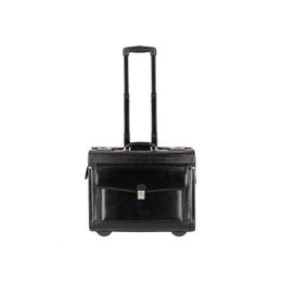 Dermata 2 Rollen Pilotentrolley Leder 39 cm Laptopfach in schwarz | Gr.: onesize