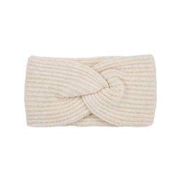 styleBREAKER Strick Stirnband mit Perlrippen Muster und Knoten in Beige | Gr.: onesize