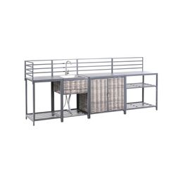 Beliani 4er-Set Gartenküche MIRADOR in Grau/Beige | Gr.: onesize