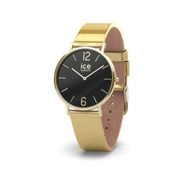 Ice Watch Quarzuhr City Sparkling goldfarbend Lederarmband 32 mm in gold | Gr.: onesize