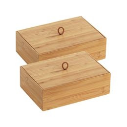 Wenko Bambus Box Terra L mit Deckel 2er Set, Bambus Box Mod. Terra L mit Deckel 2er Set in Braun | Gr.: onesize