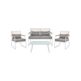 Beliani 4-tlg Lounge Set POMONTE in Weiß/Grau | Gr.: onesize