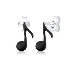 Elli Ohrringe 925 Sterling Silber Note in Schwarz | Gr.: onesize