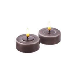 Deluxe Homeart 2x LED Teelichter Mia flackernd mit Batterien D: 6,1cm in mokkabraun | Gr.: onesize