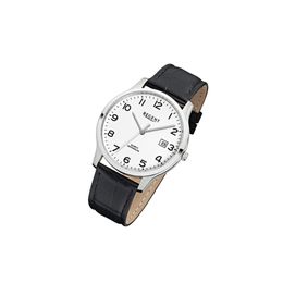 Regent Uhren Analog-Armbanduhr Regent Lederarmband schwarz mittel (ca. 39mm) | Gr.: onesize