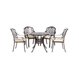 Beliani 5-tlg Gartentisch Set ANCONA in Braun/Beige | Gr.: onesize