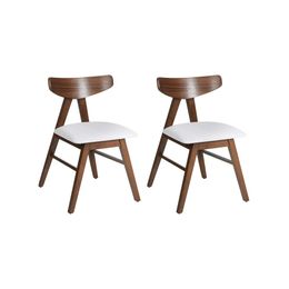 Beliani 2er-Set Esszimmerstuhl LACOTA in Braun/Grau | Gr.: onesize