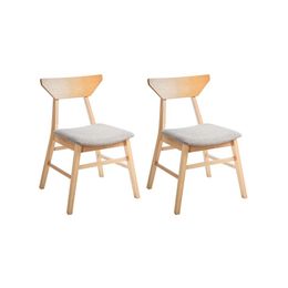 Beliani 2er-Set Esszimmerstuhl HOPKINS in Braun/Beige | Gr.: onesize
