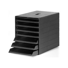 Durable Schubladenbox 7 Schublade mit versenkbarer Frontplatte grau | Gr.: onesize