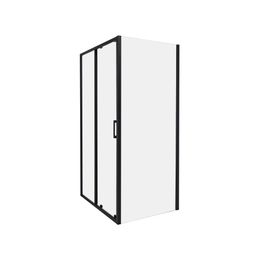 Beliani Duschkabine YORO in Transparent/Schwarz - (W) 100 x (H) 185 x (L) 80 cm | Gr.: onesize