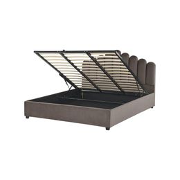 Beliani Doppelbett VINCENNES in Beige/Schwarz - (W) 187 x (H) 125 x (L) 214 cm | Gr.: onesize