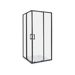 Beliani Duschkabine TELA in Transparent/Schwarz - (W) 90 x (H) 185 x (L) 90 cm | Gr.: onesize