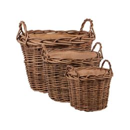 UNUS 3er Set Weidekorb in Braun | Gr.: onesize
