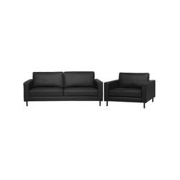 Beliani 2-tlg Sitzgruppe SAVALEN in Schwarz | Gr.: onesize