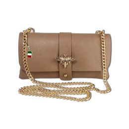 Florence Schultertasche, Clutch Leder taupe, beige ca. 23cm | Gr.: onesize