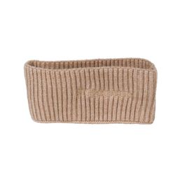 styleBREAKER Strick Stirnband mit Logo in Hellbraun | Gr.: onesize