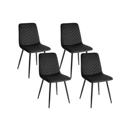 Beliani 4er-Set Esszimmerstuhl HAVRE in Schwarz | Gr.: onesize