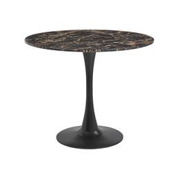 Beliani Esszimmertisch BOCA in Schwarz/Gold - (W) 90 x (H) 74 x (L) 90 cm | Gr.: onesize