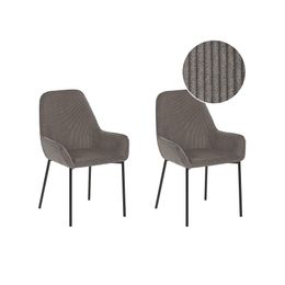 Beliani 2er-Set Esszimmerstuhl LOVERNA in Grau/Schwarz | Gr.: onesize