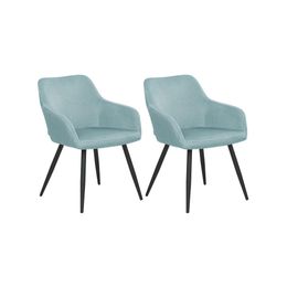 Beliani 2er-Set Esszimmerstuhl CASMALIA in Blau/Schwarz | Gr.: onesize