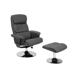 Beliani Fernsehsessel LEGEND in Grau/Silber - (W) 76 x (H) 100 x (L) 78 cm | Gr.: onesize