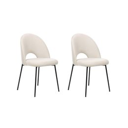 Beliani 2er-Set Esszimmerstuhl COVELO in Beige/Schwarz | Gr.: onesize