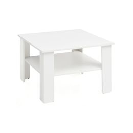 KADIMA DESIGN Couchtisch WL5.834 60x42x60 cm Design Holztisch mit Ablage, in Weiß | Gr.: onesize