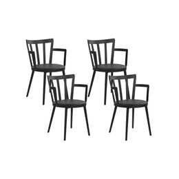 Beliani 4er-Set Esszimmerstuhl MORILL in Schwarz | Gr.: onesize
