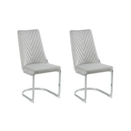 Beliani 2er-Set Esszimmerstuhl ALTOONA in Grau/Silber | Gr.: onesize