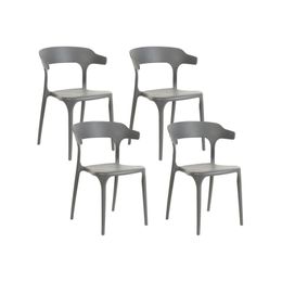 Beliani 4er-Set Esszimmerstuhl GUBBIO in Grau | Gr.: onesize