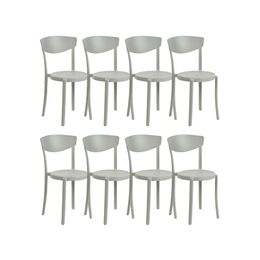 Beliani 8er-Set Esszimmerstuhl VIESTE in Grau | Gr.: onesize