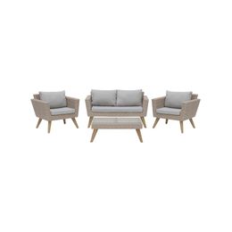 Beliani 4-tlg Sitzgruppe VITTORIA in /Grau/Beige | Gr.: onesize