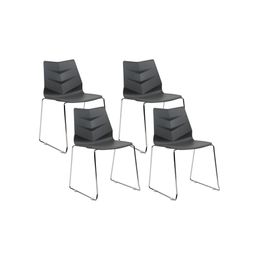 Beliani 4er-Set Esszimmerstuhl HARTLEY in Grau/Silber | Gr.: onesize
