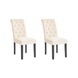 Beliani 2er-Set Esszimmerstuhl VELVA in Beige/Schwarz | Gr.: onesize
