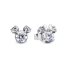 Pandora Damen-Ohrstecker Disney Micky Maus & Minnie Maus Funkelnd Silber | Gr.: onesize