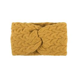 styleBREAKER Strick Stirnband in Curry | Gr.: onesize