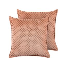 Beliani 2er-Set Dekokissen RHODOCOMA in Rosa | Gr.: onesize