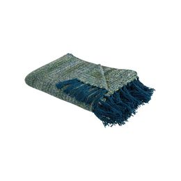 Beliani Kuscheldecke PAIRE in Blau/Grün - (W) 130 x (H) 0.3 x (L) 170 cm | Gr.: onesize