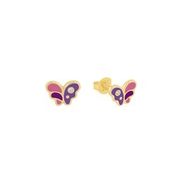 Prinzessin Lillifee Ohrstecker Silber 925, 14ct gelbvergoldet in Lila | Gr.: onesize