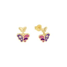 Prinzessin Lillifee Ohrstecker Silber 925, gelbvergoldet in Lila | Gr.: onesize