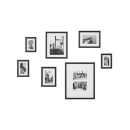 Beliani 7er-Set Fotorahmen ZINARE in Schwarz | Gr.: onesize