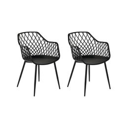 Beliani 2er-Set Esszimmerstuhl NASHUA II in Schwarz | Gr.: onesize