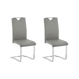 Beliani 2er-Set Esszimmerstuhl PICKNES in Grau/Silber | Gr.: onesize