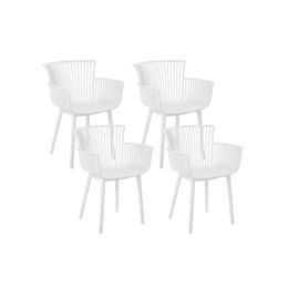 Beliani 4er-Set Esszimmerstuhl PESARO in Weiß | Gr.: onesize