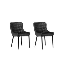 Beliani 2er-Set Esszimmerstuhl SOLANO in Schwarz | Gr.: onesize
