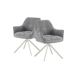DUBI Möbel 2er-Set: Drehstuhl THOMAS-DINA in Grau - (B)61 x (H)82 x (T)62 cm | Gr.: onesize