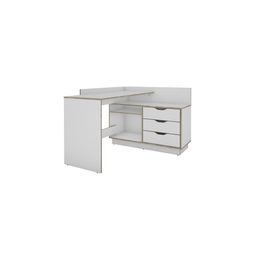 ByLiving Schreibtisch Belfast in Weiß - (B) 129 x (H) 83,5 x (T) 105 cm | Gr.: onesize