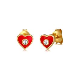Elli Ohrringe 925 Sterling Silber Herz in Gold | Gr.: onesize